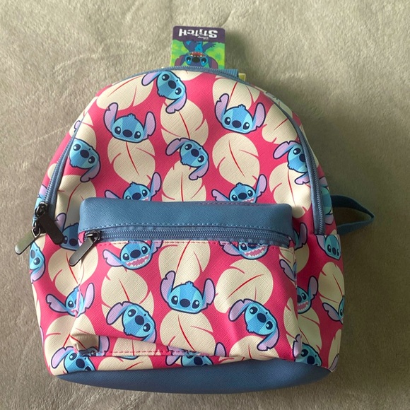 Disney | Bags | New Disney Stitch Mini Backpack Bioworld Tropical Leaf ...